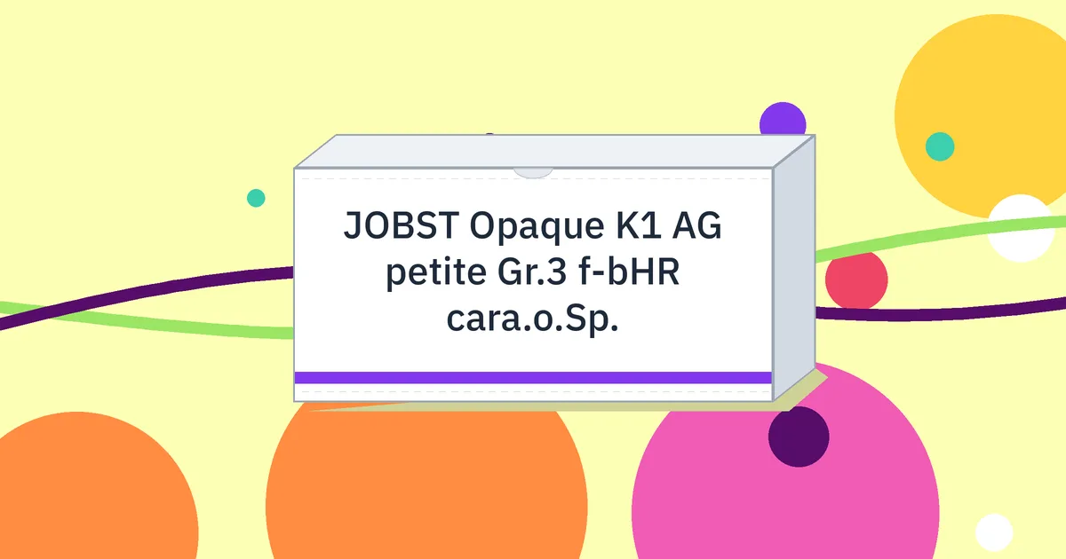 Symbolbild: Packung mit der Aufschrift JOBST Opaque K1 AG petite Gr.3 f-bHR cara.o.Sp. (PZN 13160283) – Verfügbarkeit und Bezug in Apotheken in Frankfurt am Main