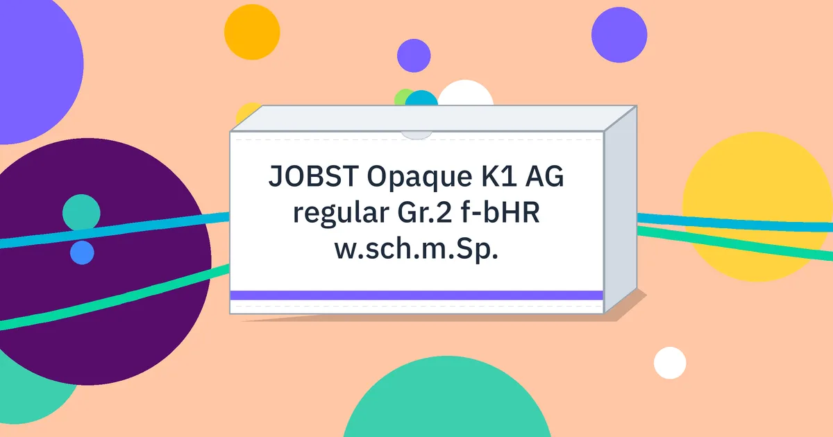 Symbolbild: Packung mit der Aufschrift JOBST Opaque K1 AG regular Gr.2 f-bHR w.sch.m.Sp. (PZN 13091139) – Verfügbarkeit und Bezug in Apotheken in Frankfurt am Main