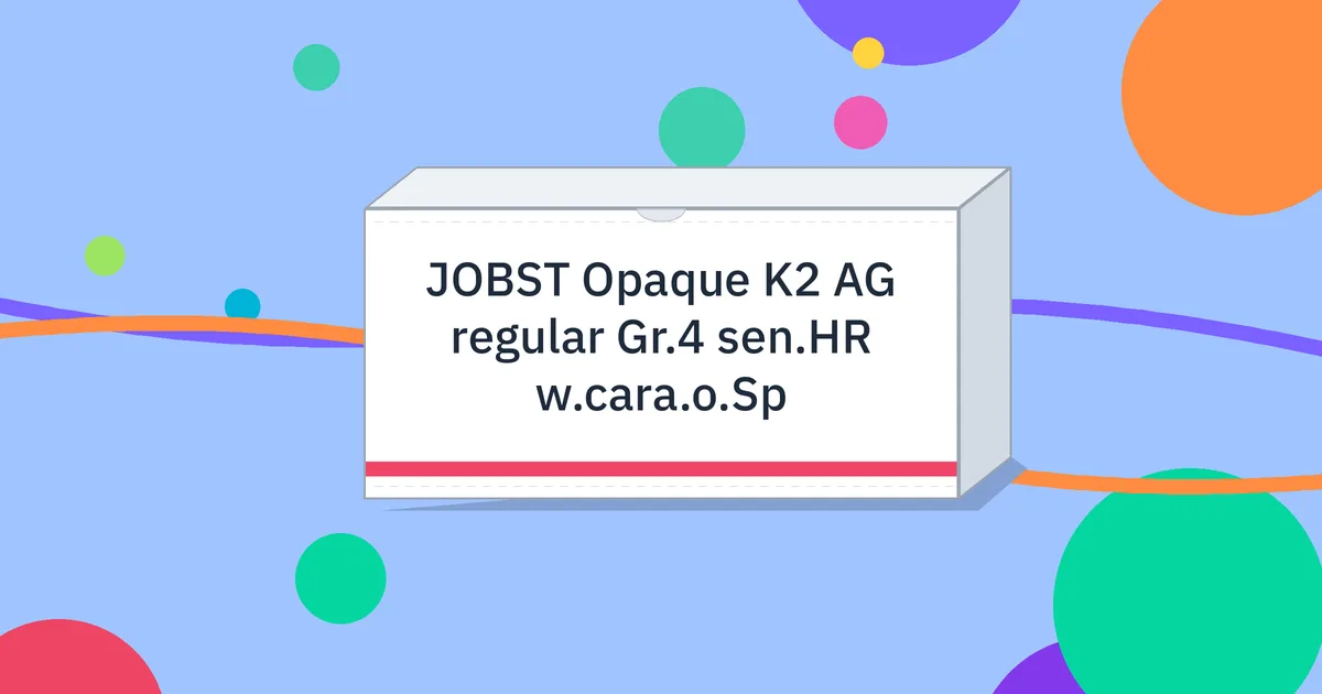 Symbolbild: Packung mit der Aufschrift JOBST Opaque K2 AG regular Gr.4 sen.HR w.cara.o.Sp (PZN 11254258) – Verfügbarkeit und Bezug in Apotheken in Frankfurt am Main