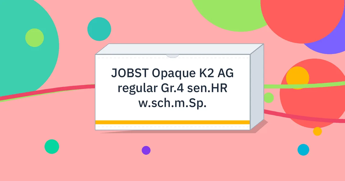 Symbolbild: Packung mit der Aufschrift JOBST Opaque K2 AG regular Gr.4 sen.HR w.sch.m.Sp. (PZN 11254643) – Verfügbarkeit und Bezug in Apotheken in Frankfurt am Main