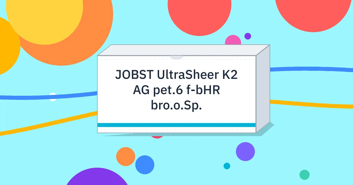 Symbolbild: Packung mit der Aufschrift JOBST UltraSheer K2 AG pet.6 f-bHR bro.o.Sp. (PZN 13142670) – Verfügbarkeit und Bezug in Apotheken in Frankfurt am Main