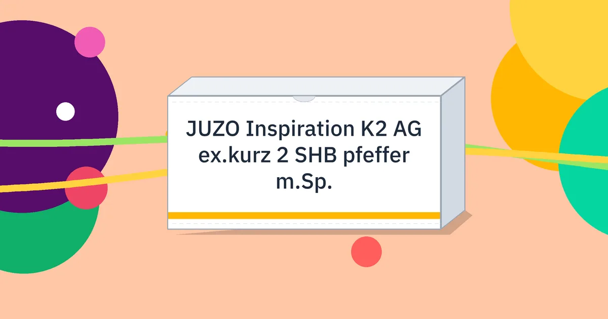 Symbolbild: Packung mit der Aufschrift JUZO Inspiration K2 AG ex.kurz 2 SHB pfeffer m.Sp. (PZN 14924506) – Verfügbarkeit und Bezug in Apotheken in Frankfurt am Main