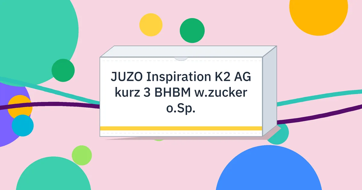 Symbolbild: Packung mit der Aufschrift JUZO Inspiration K2 AG kurz 3 BHBM w.zucker o.Sp. (PZN 14885025) – Verfügbarkeit und Bezug in Apotheken in Frankfurt am Main