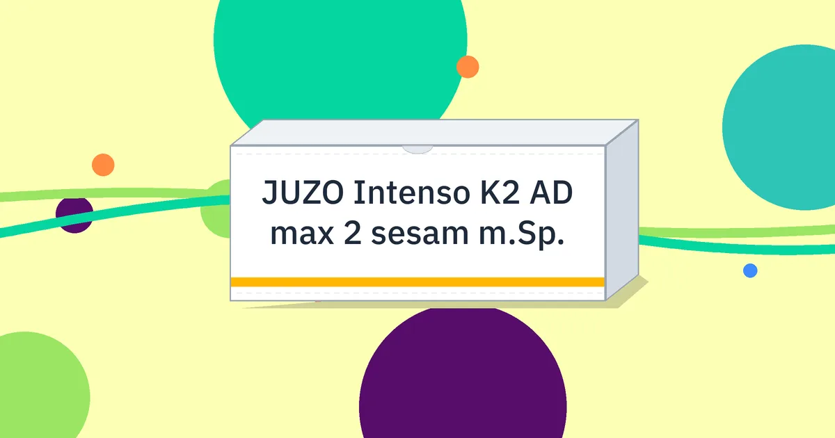 Symbolbild: Packung mit der Aufschrift JUZO Intenso K2 AD max 2 sesam m.Sp. (PZN 18609173) – Verfügbarkeit und Bezug in Apotheken in Frankfurt am Main