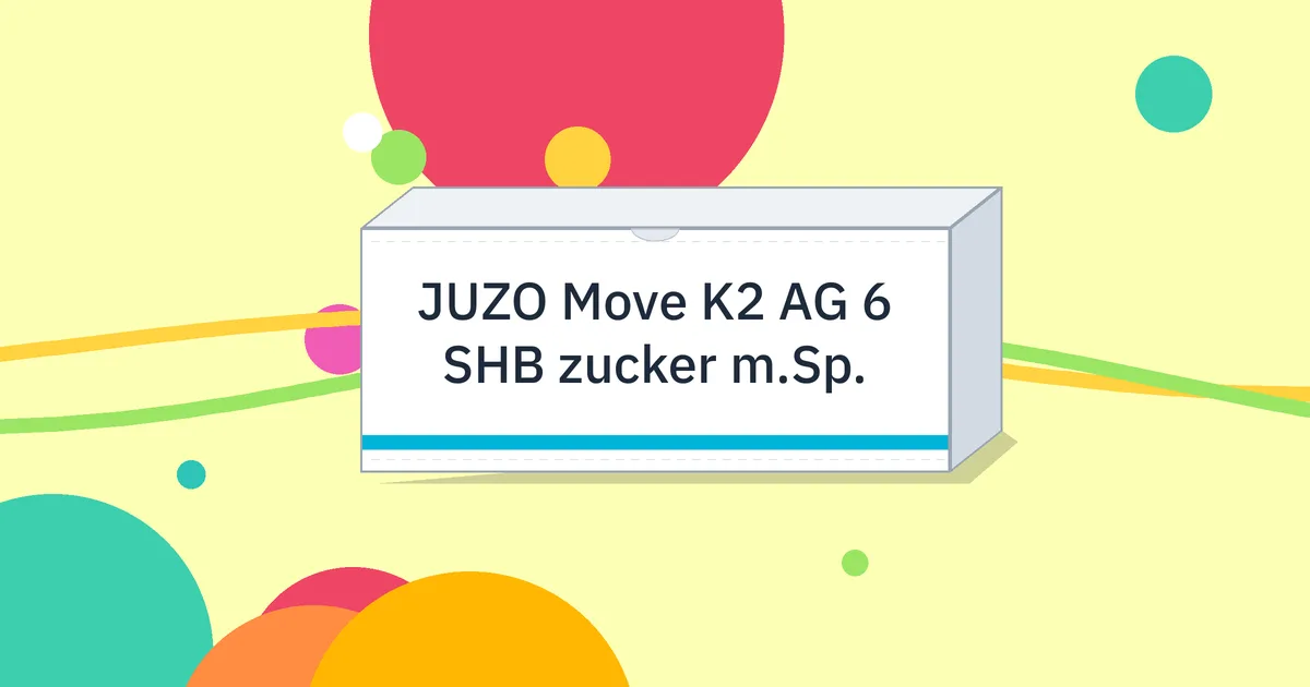 Symbolbild: Packung mit der Aufschrift JUZO Move K2 AG 6 SHB zucker m.Sp. (PZN 18523939) – Verfügbarkeit und Bezug in Apotheken in Frankfurt am Main