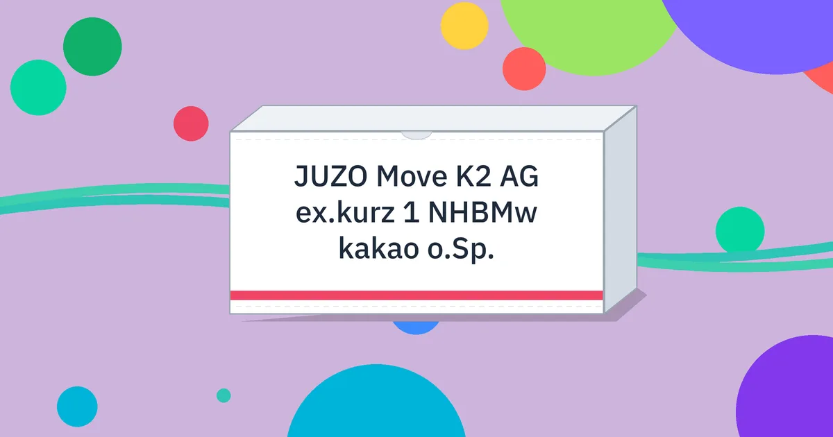 Symbolbild: Packung mit der Aufschrift JUZO Move K2 AG ex.kurz 1 NHBMw kakao o.Sp. (PZN 18565145) – Verfügbarkeit und Bezug in Apotheken in Frankfurt am Main