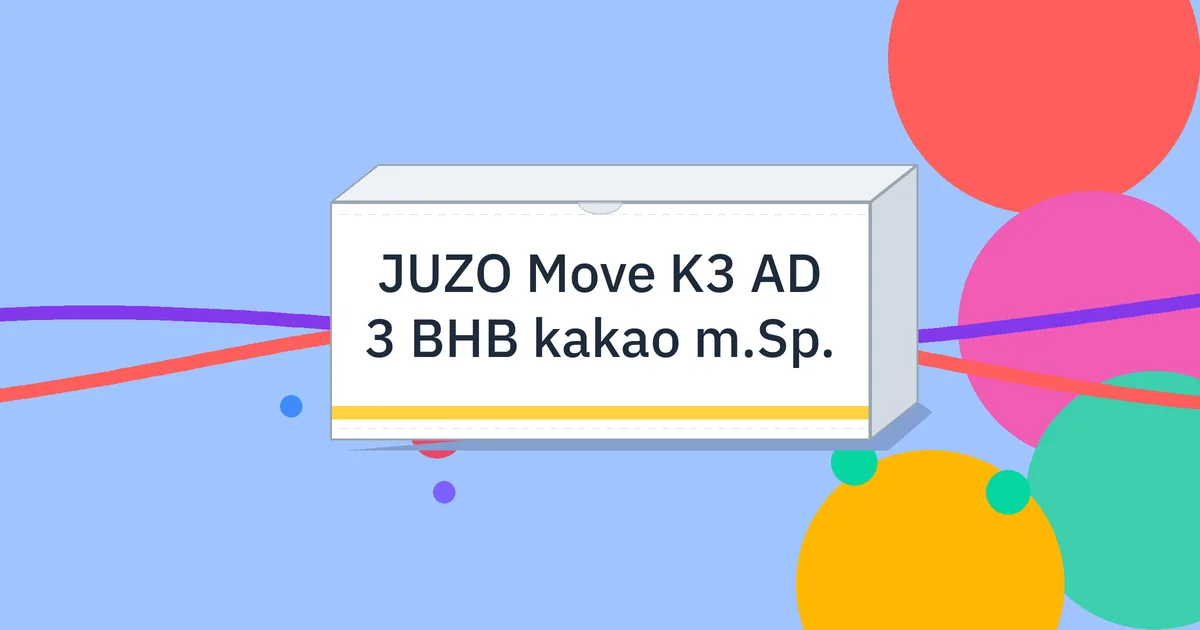 Symbolbild: Packung mit der Aufschrift JUZO Move K3 AD 3 BHB kakao m.Sp. (PZN 18571068) – Verfügbarkeit und Bezug in Apotheken in Frankfurt am Main