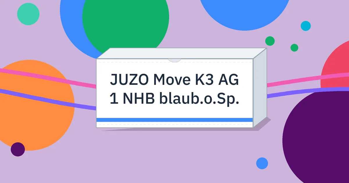 Symbolbild: Packung mit der Aufschrift JUZO Move K3 AG 1 NHB blaub.o.Sp. (PZN 18588979) – Verfügbarkeit und Bezug in Apotheken in Frankfurt am Main