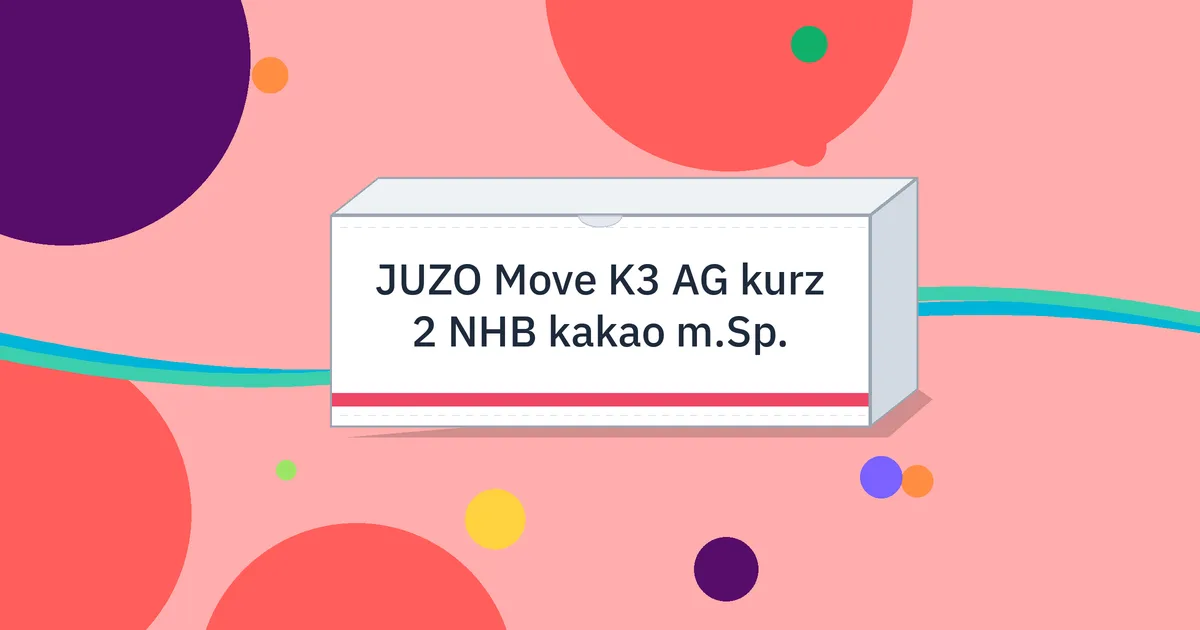 Symbolbild: Packung mit der Aufschrift JUZO Move K3 AG kurz 2 NHB kakao m.Sp. (PZN 18591094) – Verfügbarkeit und Bezug in Apotheken in Frankfurt am Main
