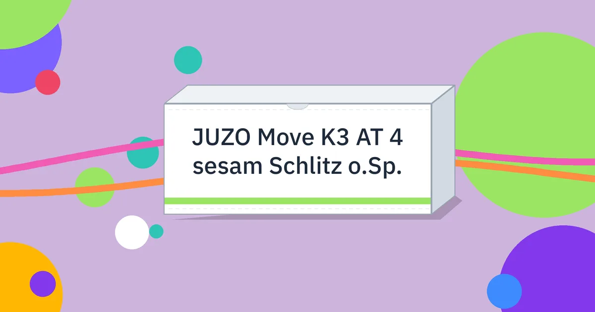 Symbolbild: Packung mit der Aufschrift JUZO Move K3 AT 4 sesam Schlitz o.Sp. (PZN 20679502) – Verfügbarkeit und Bezug in Apotheken in Frankfurt am Main