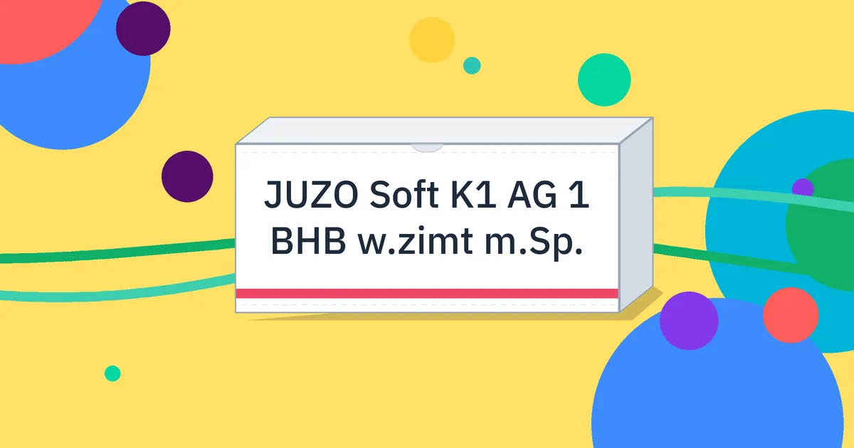 Symbolbild: Packung mit der Aufschrift JUZO Soft K1 AG 1 BHB w.zimt m.Sp. (PZN 14836647) – Verfügbarkeit und Bezug in Apotheken in Frankfurt am Main