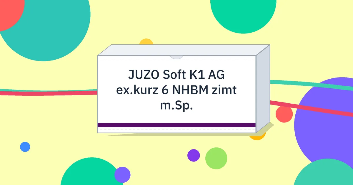 Symbolbild: Packung mit der Aufschrift JUZO Soft K1 AG ex.kurz 6 NHBM zimt m.Sp. (PZN 15001152) – Verfügbarkeit und Bezug in Apotheken in Frankfurt am Main