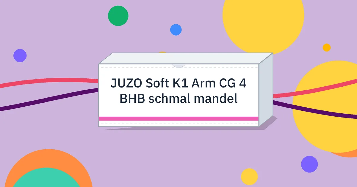 Symbolbild: Packung mit der Aufschrift JUZO Soft K1 Arm CG 4 BHB schmal mandel (PZN 15507897) – Verfügbarkeit und Bezug in Apotheken in Frankfurt am Main