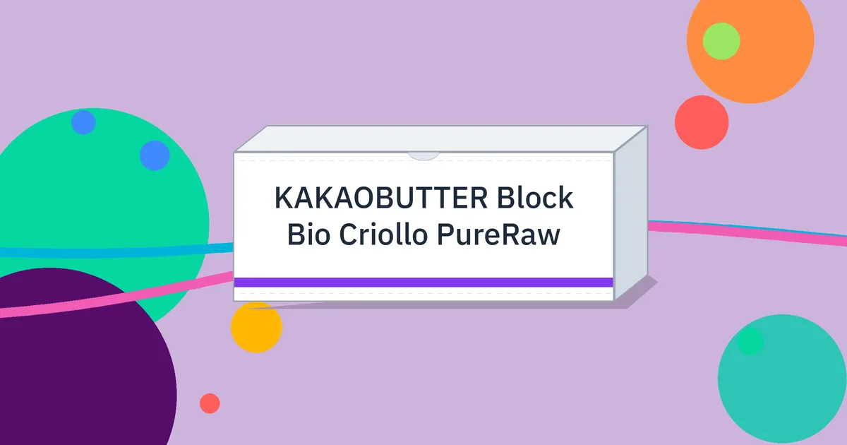 Symbolbild: Packung mit der Aufschrift KAKAOBUTTER Block Bio Criollo PureRaw (PZN 16805987) – Verfügbarkeit und Bezug in Apotheken in Frankfurt am Main