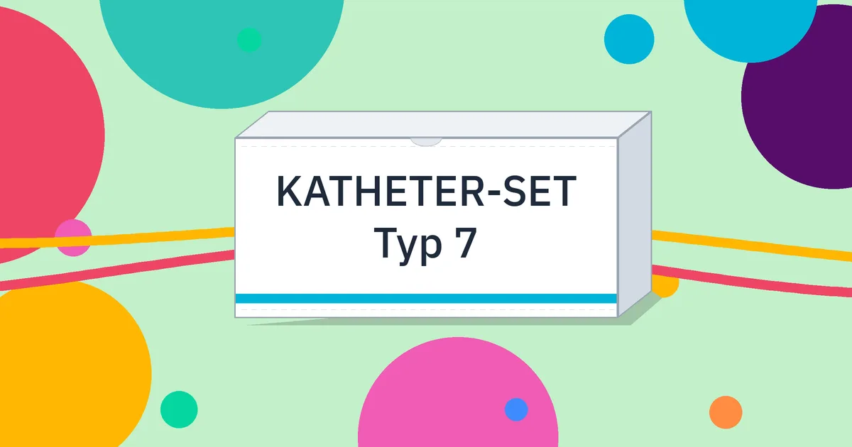 Symbolbild: Packung mit der Aufschrift KATHETER-SET Typ 7 (PZN 10383344) – Verfügbarkeit und Bezug in Apotheken in Frankfurt am Main