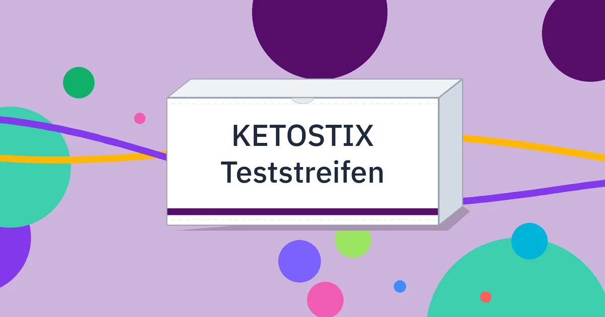 Symbolbild: Packung mit der Aufschrift KETOSTIX Teststreifen (PZN 04498600) – Verfügbarkeit und Bezug in Apotheken in Frankfurt am Main