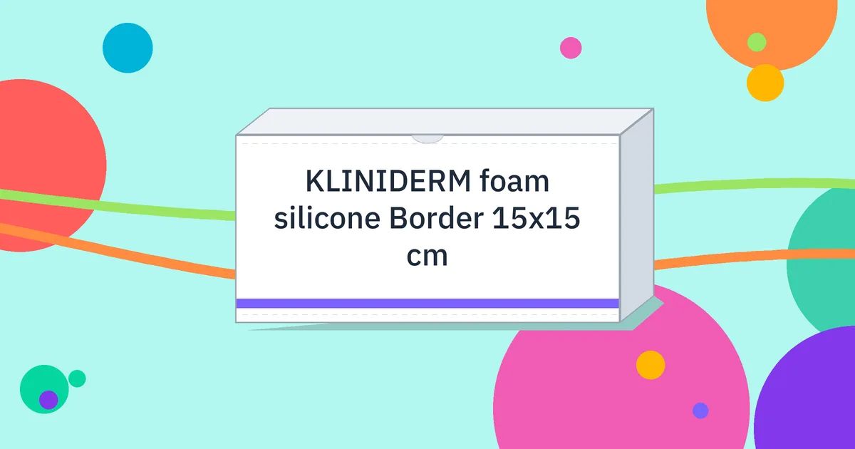 Symbolbild: Packung mit der Aufschrift KLINIDERM foam silicone Border 15x15 cm (PZN 12477925) – Verfügbarkeit und Bezug in Apotheken in Frankfurt am Main