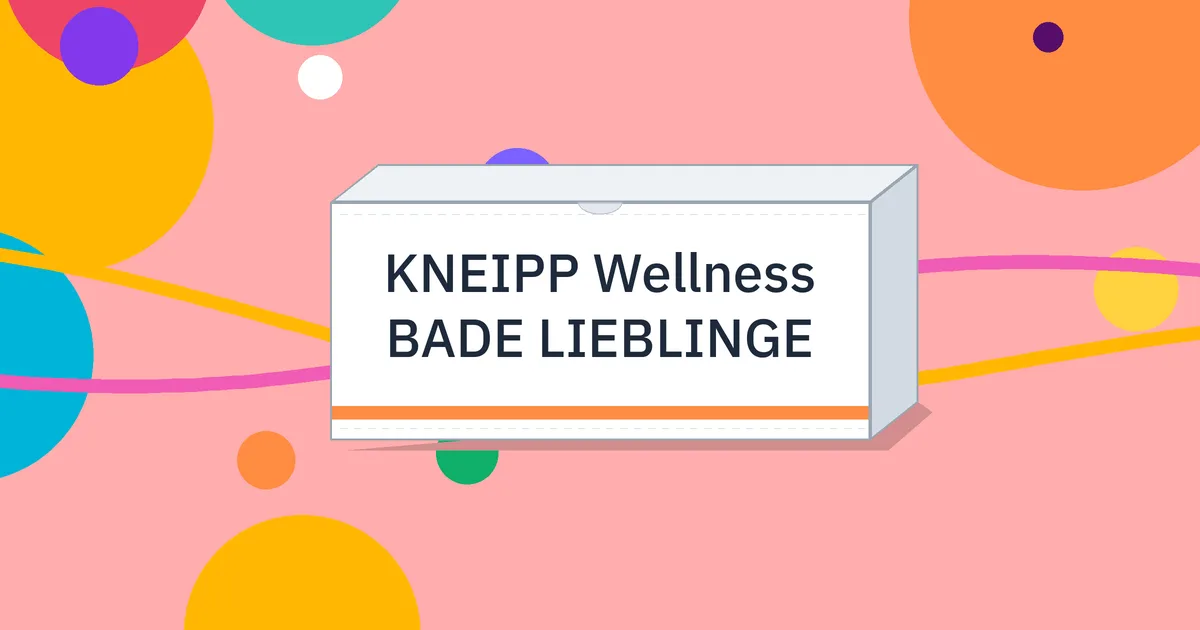 Symbolbild: Packung mit der Aufschrift KNEIPP Wellness BADE LIEBLINGE (PZN 19062759) – Verfügbarkeit und Bezug in Apotheken in Frankfurt am Main