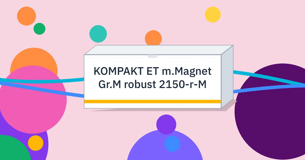 Symbolbild: Packung mit der Aufschrift KOMPAKT ET m.Magnet Gr.M robust 2150-r-M (PZN 09167753) – Verfügbarkeit und Bezug in Apotheken in Frankfurt am Main