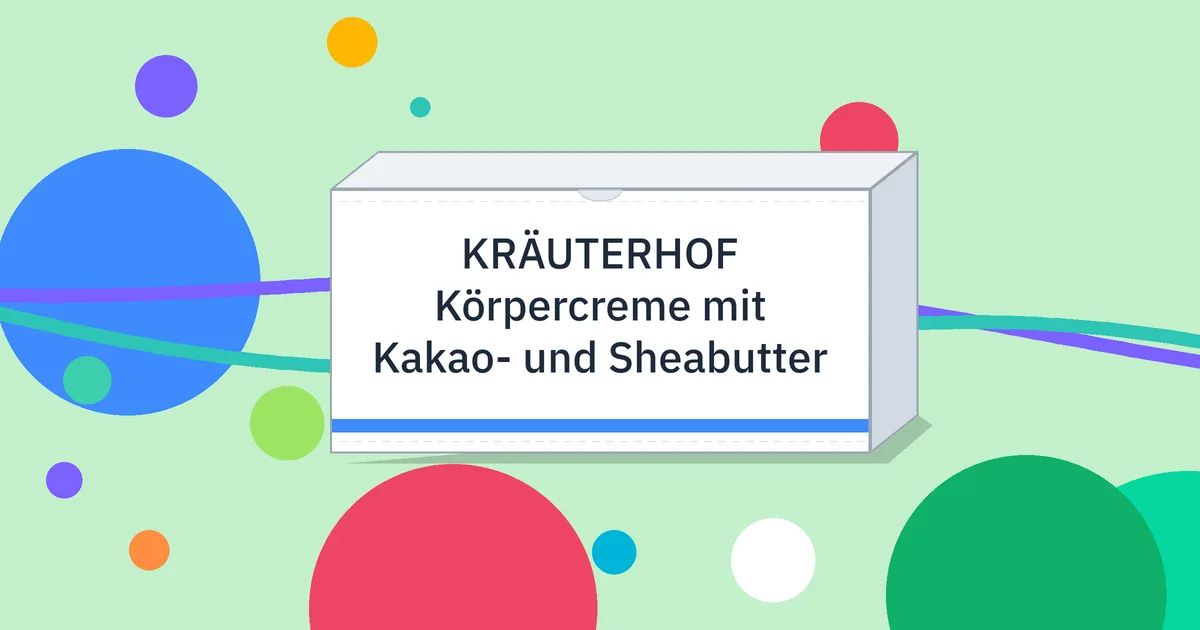 Symbolbild: Packung mit der Aufschrift KRÄUTERHOF Körpercreme mit Kakao- und Sheabutter (PZN 10412703) – Verfügbarkeit und Bezug in Apotheken in Frankfurt am Main