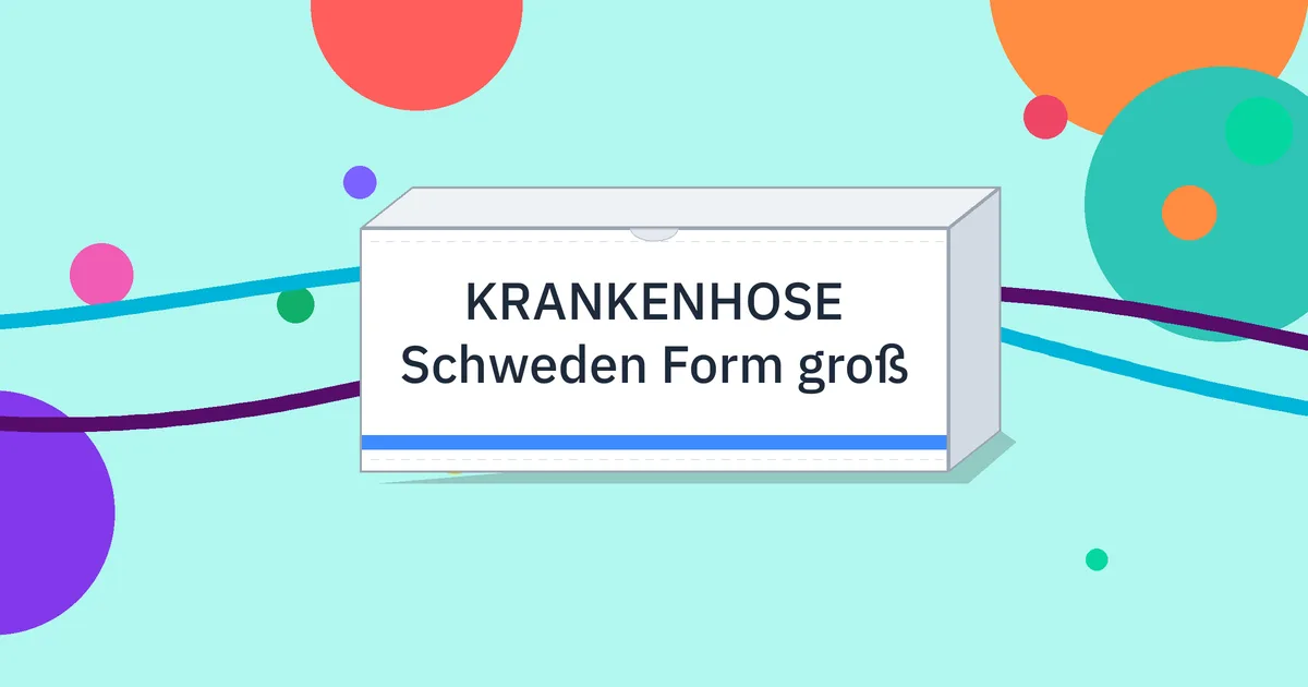 Symbolbild: Packung mit der Aufschrift KRANKENHOSE Schweden Form groß (PZN 01740940) – Verfügbarkeit und Bezug in Apotheken in Frankfurt am Main
