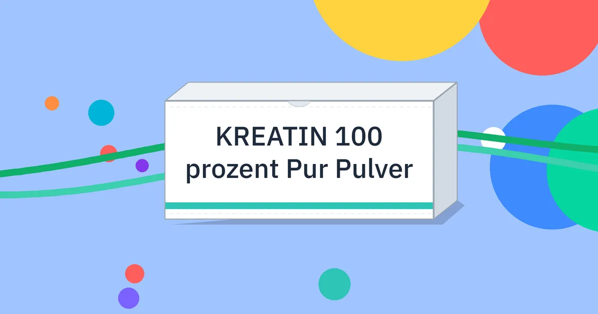 Symbolbild: Packung mit der Aufschrift KREATIN 100 prozent Pur Pulver (PZN 01498344) – Verfügbarkeit und Bezug in Apotheken in Frankfurt am Main