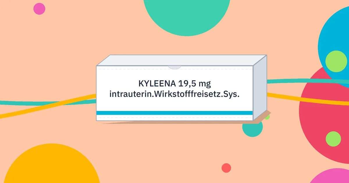 Symbolbild: Packung mit der Aufschrift KYLEENA 19,5 mg intrauterin.Wirkstofffreisetz.Sys. (PZN 15635856) – Verfügbarkeit und Bezug in Apotheken in Frankfurt am Main
