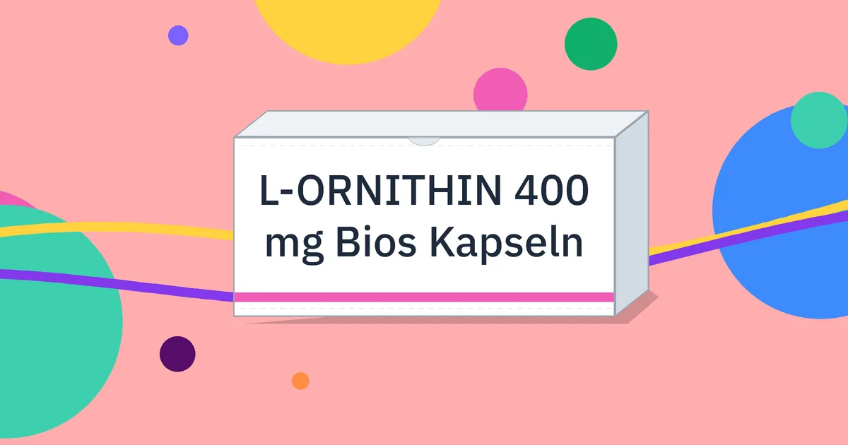 Symbolbild: Packung mit der Aufschrift L-ORNITHIN 400 mg Bios Kapseln (PZN 04823224) – Verfügbarkeit und Bezug in Apotheken in Frankfurt am Main