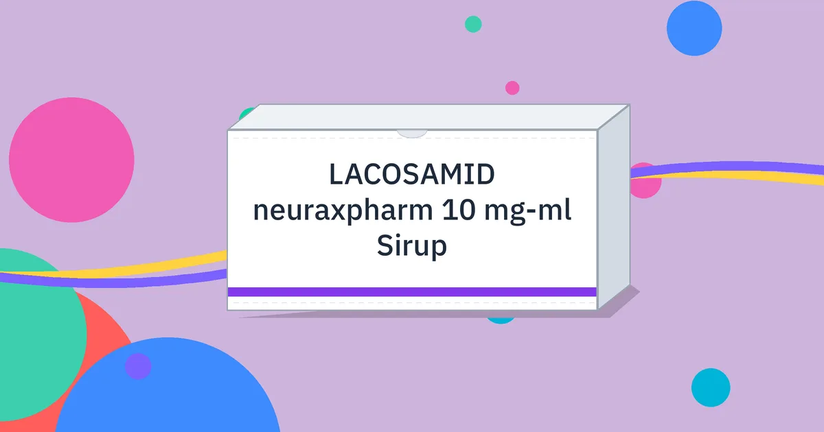 Symbolbild: Packung mit der Aufschrift LACOSAMID neuraxpharm 10 mg-ml Sirup (PZN 17921158) – Verfügbarkeit und Bezug in Apotheken in Frankfurt am Main