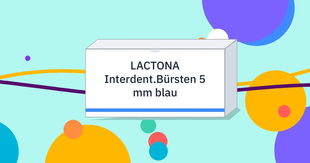 Symbolbild: Packung mit der Aufschrift LACTONA Interdent.Bürsten 5 mm blau (PZN 07234161) – Verfügbarkeit und Bezug in Apotheken in Frankfurt am Main