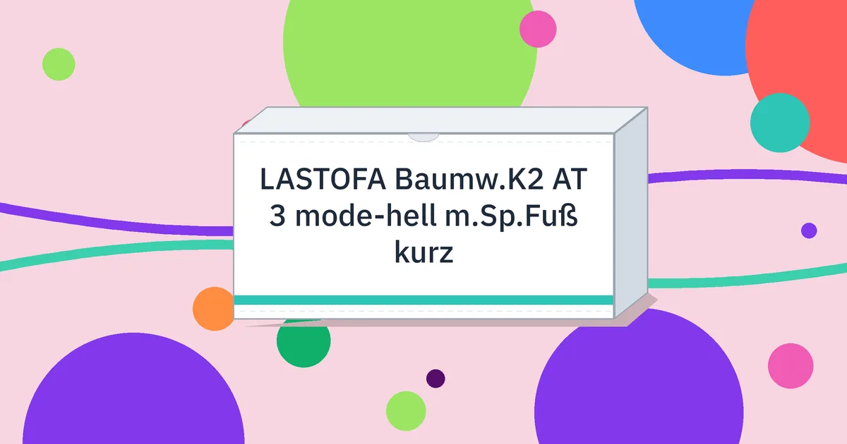 Symbolbild: Packung mit der Aufschrift LASTOFA Baumw.K2 AT 3 mode-hell m.Sp.Fuß kurz (PZN 01950554) – Verfügbarkeit und Bezug in Apotheken in Frankfurt am Main