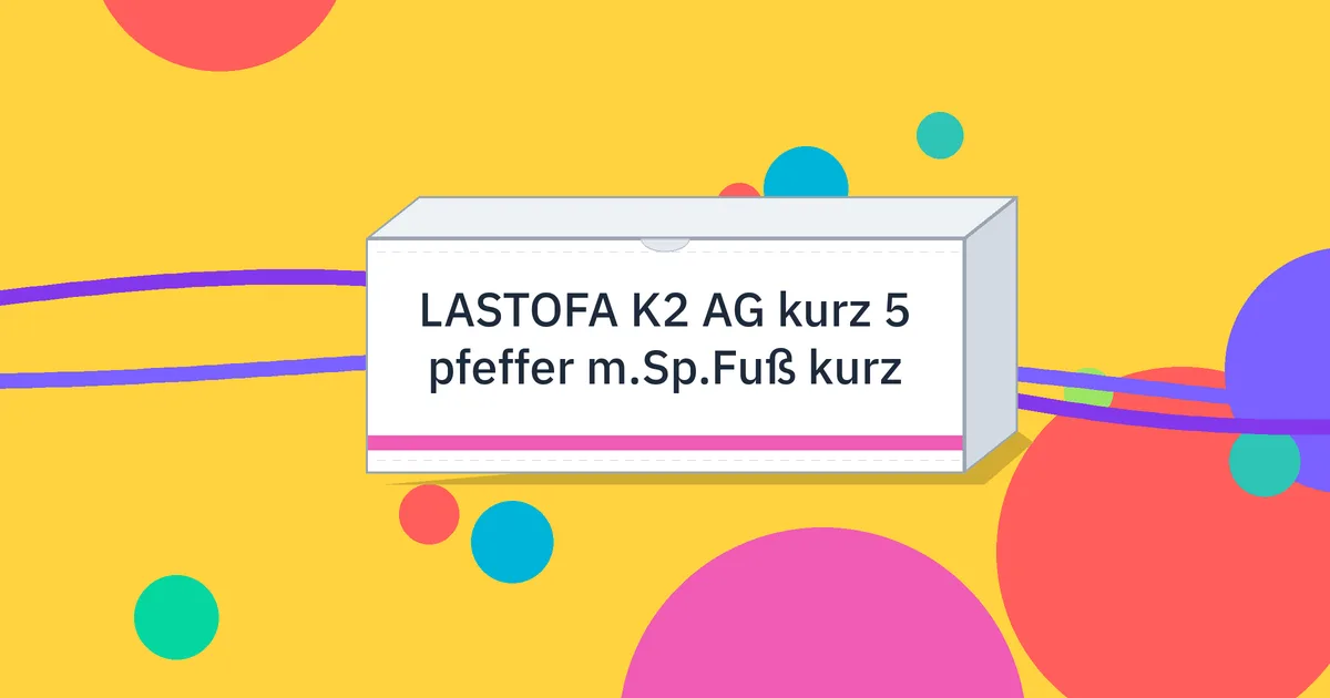 Symbolbild: Packung mit der Aufschrift LASTOFA K2 AG kurz 5 pfeffer m.Sp.Fuß kurz (PZN 13806963) – Verfügbarkeit und Bezug in Apotheken in Frankfurt am Main