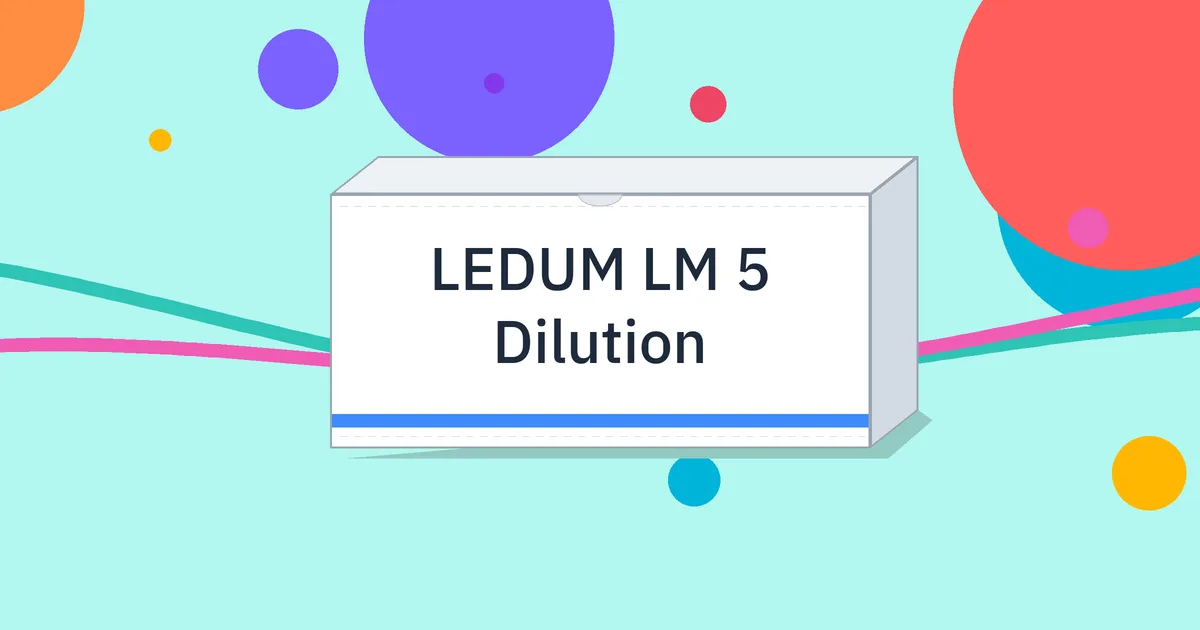 Symbolbild: Packung mit der Aufschrift LEDUM LM 5 Dilution (PZN 12930158) – Verfügbarkeit und Bezug in Apotheken in Frankfurt am Main