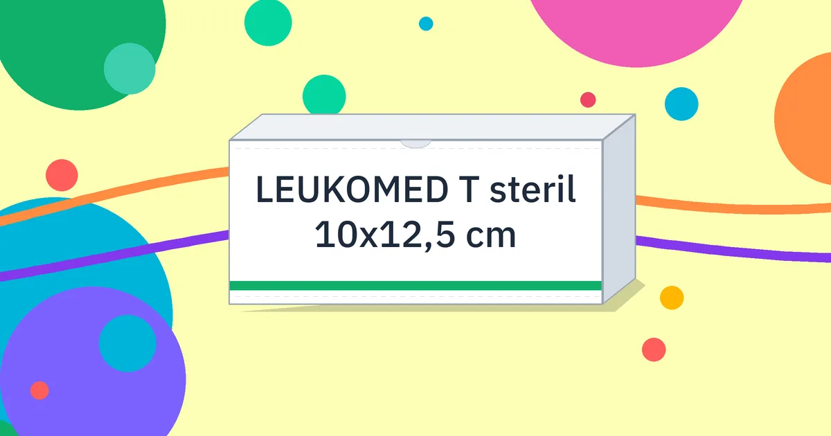 Symbolbild: Packung mit der Aufschrift LEUKOMED T steril 10x12,5 cm (PZN 05560985) – Verfügbarkeit und Bezug in Apotheken in Frankfurt am Main
