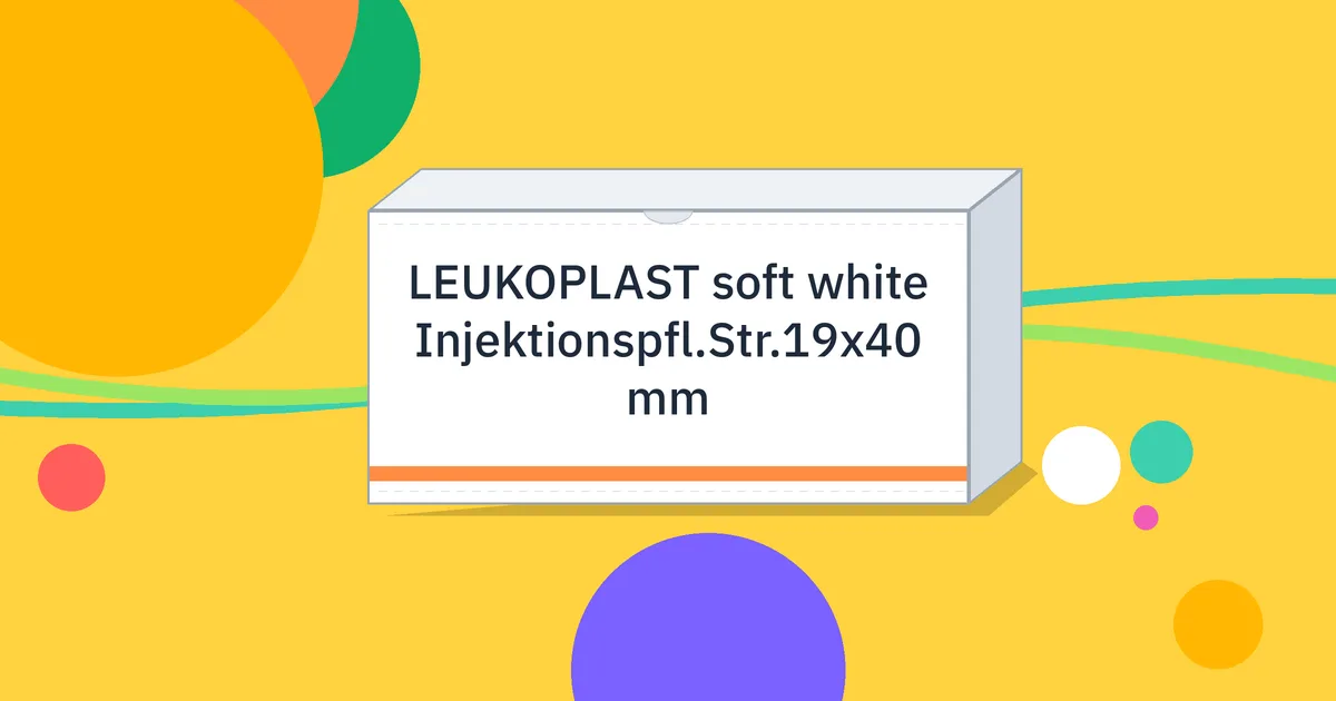 Symbolbild: Packung mit der Aufschrift LEUKOPLAST soft white Injektionspfl.Str.19x40 mm (PZN 19235421) – Verfügbarkeit und Bezug in Apotheken in Frankfurt am Main