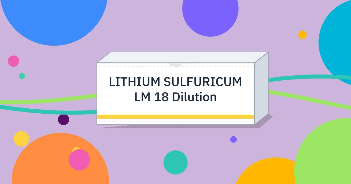 Symbolbild: Packung mit der Aufschrift LITHIUM SULFURICUM LM 18 Dilution (PZN 12933004) – Verfügbarkeit und Bezug in Apotheken in Frankfurt am Main