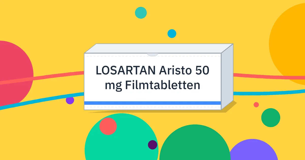 Symbolbild: Packung mit der Aufschrift LOSARTAN Aristo 50 mg Filmtabletten (PZN 06903312) – Verfügbarkeit und Bezug in Apotheken in Frankfurt am Main