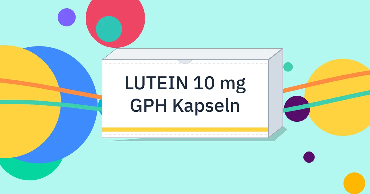 Symbolbild: Packung mit der Aufschrift LUTEIN 10 mg GPH Kapseln (PZN 06075134) – Verfügbarkeit und Bezug in Apotheken in Frankfurt am Main