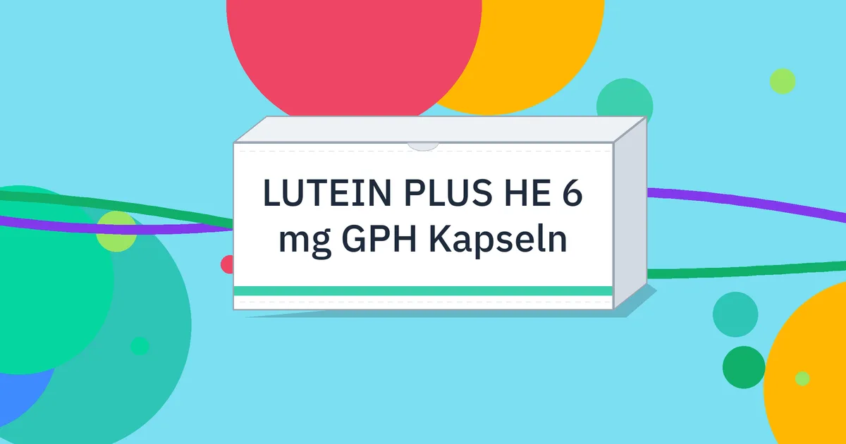 Symbolbild: Packung mit der Aufschrift LUTEIN PLUS HE 6 mg GPH Kapseln (PZN 06923272) – Verfügbarkeit und Bezug in Apotheken in Frankfurt am Main