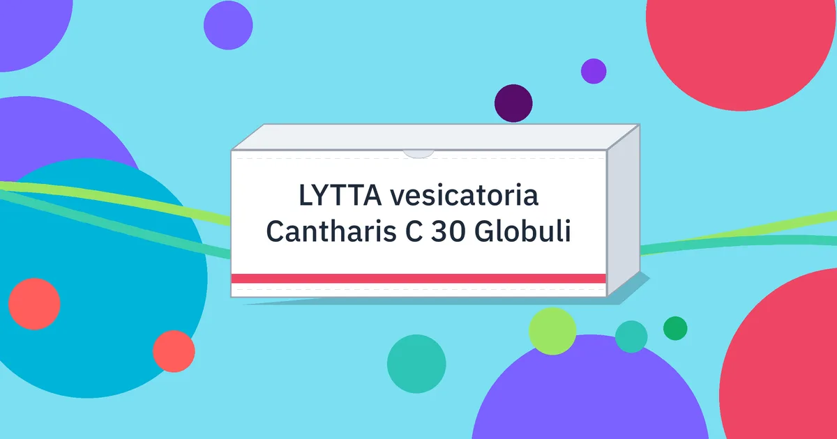 Symbolbild: Packung mit der Aufschrift LYTTA vesicatoria Cantharis C 30 Globuli (PZN 11282208) – Verfügbarkeit und Bezug in Apotheken in Frankfurt am Main