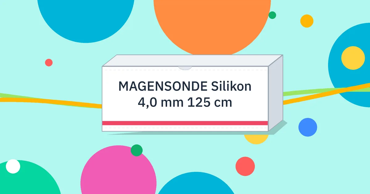 Symbolbild: Packung mit der Aufschrift MAGENSONDE Silikon 4,0 mm 125 cm (PZN 00989637) – Verfügbarkeit und Bezug in Apotheken in Frankfurt am Main