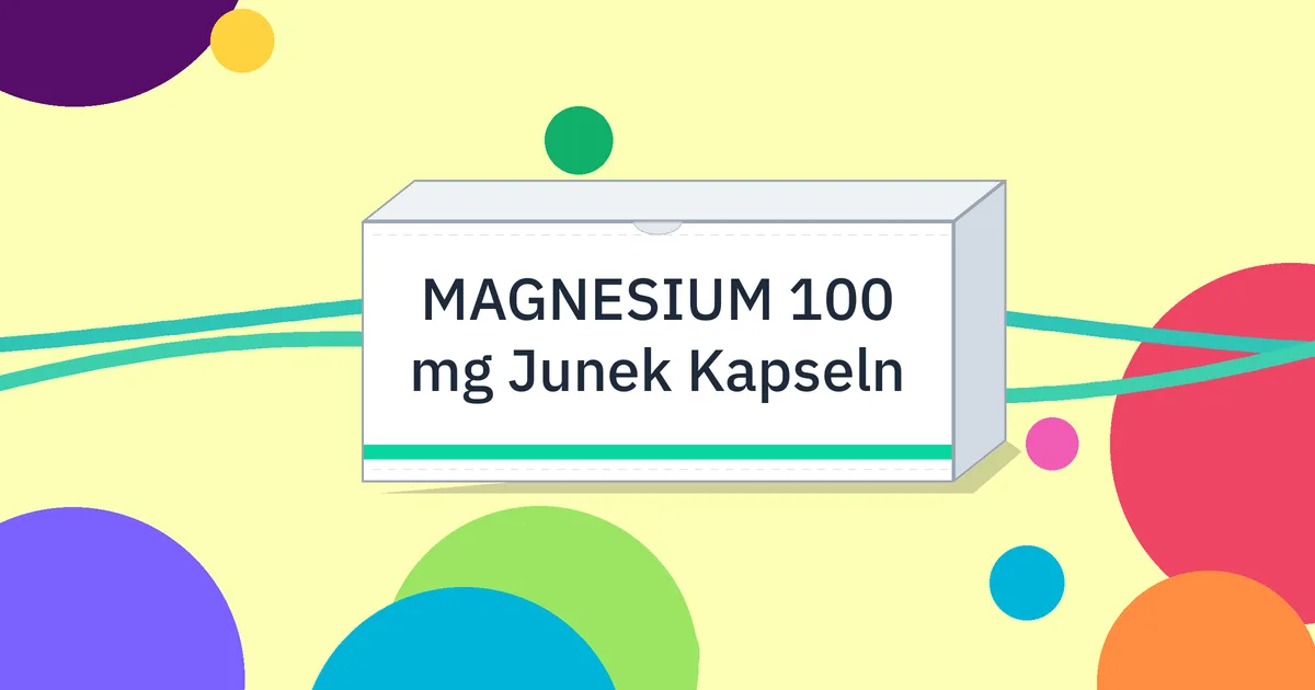 Symbolbild: Packung mit der Aufschrift MAGNESIUM 100 mg Junek Kapseln (PZN 03515905) – Verfügbarkeit und Bezug in Apotheken in Frankfurt am Main