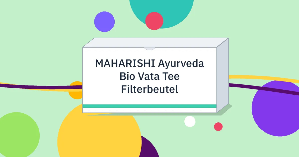 Symbolbild: Packung mit der Aufschrift MAHARISHI Ayurveda Bio Vata Tee Filterbeutel (PZN 16897185) – Verfügbarkeit und Bezug in Apotheken in Frankfurt am Main