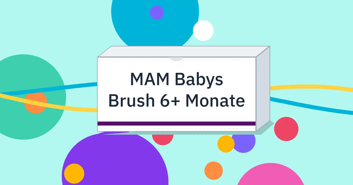 Symbolbild: Packung mit der Aufschrift MAM Babys Brush 6+ Monate (PZN 15397285) – Verfügbarkeit und Bezug in Apotheken in Frankfurt am Main
