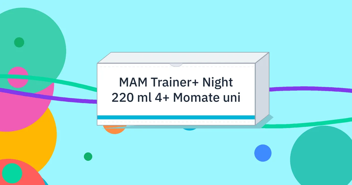 Symbolbild: Packung mit der Aufschrift MAM Trainer+ Night 220 ml 4+ Momate uni (PZN 16834888) – Verfügbarkeit und Bezug in Apotheken in Frankfurt am Main