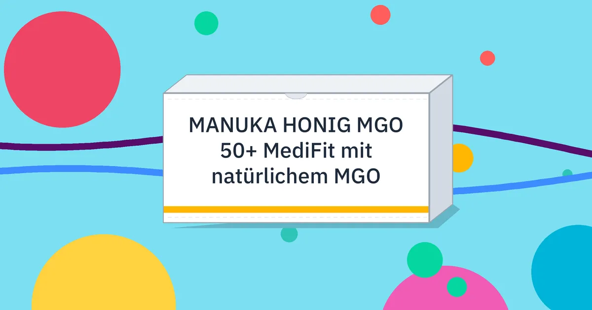 Symbolbild: Packung mit der Aufschrift MANUKA HONIG MGO 50+ MediFit mit natürlichem MGO (PZN 12339287) – Verfügbarkeit und Bezug in Apotheken in Frankfurt am Main