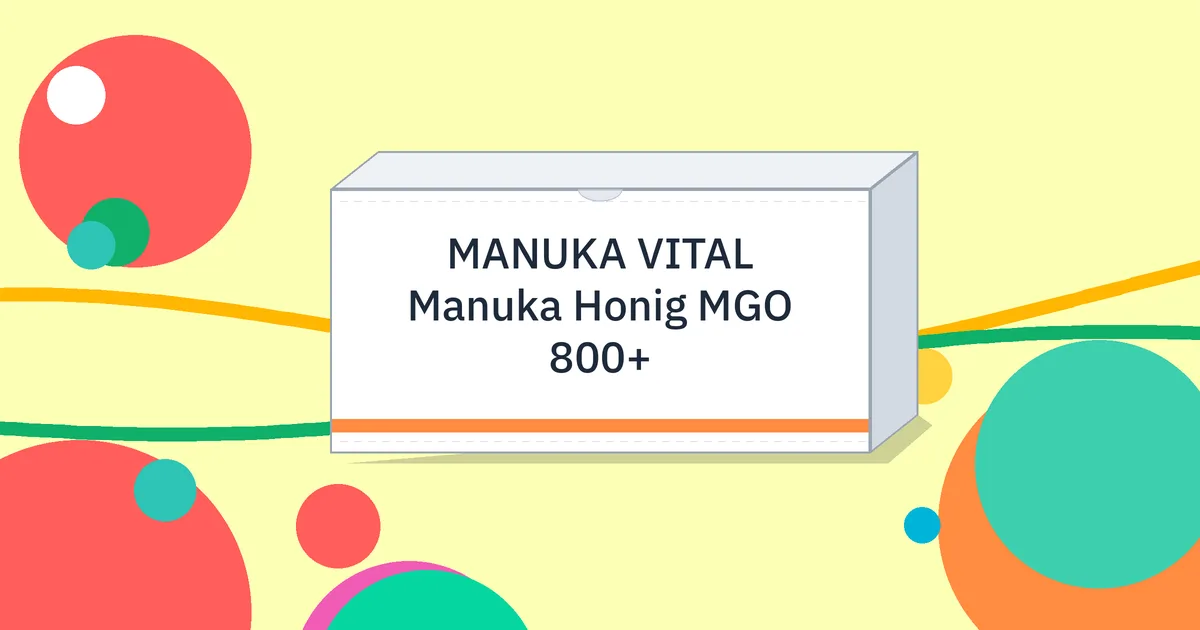 Symbolbild: Packung mit der Aufschrift MANUKA VITAL Manuka Honig MGO 800+ (PZN 20285795) – Verfügbarkeit und Bezug in Apotheken in Frankfurt am Main