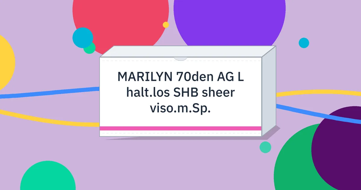 Symbolbild: Packung mit der Aufschrift MARILYN 70den AG L halt.los SHB sheer viso.m.Sp. (PZN 16187526) – Verfügbarkeit und Bezug in Apotheken in Frankfurt am Main