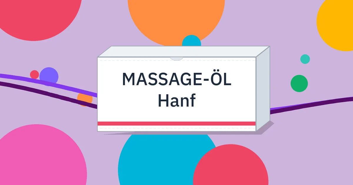 Symbolbild: Packung mit der Aufschrift MASSAGE-ÖL Hanf (PZN 14401205) – Verfügbarkeit und Bezug in Apotheken in Frankfurt am Main