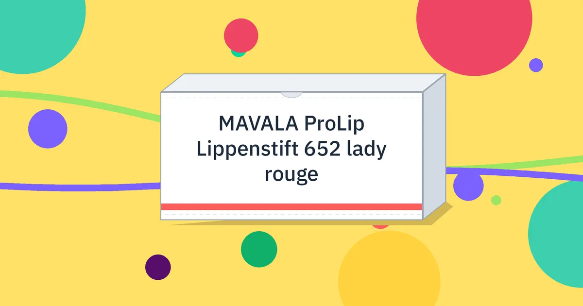 Symbolbild: Packung mit der Aufschrift MAVALA ProLip Lippenstift 652 lady rouge (PZN 16152344) – Verfügbarkeit und Bezug in Apotheken in Frankfurt am Main